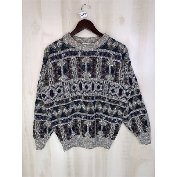 Method | Sweaters | Vintage Method 8s90s Colorful Knit Grandpa Sweater ...